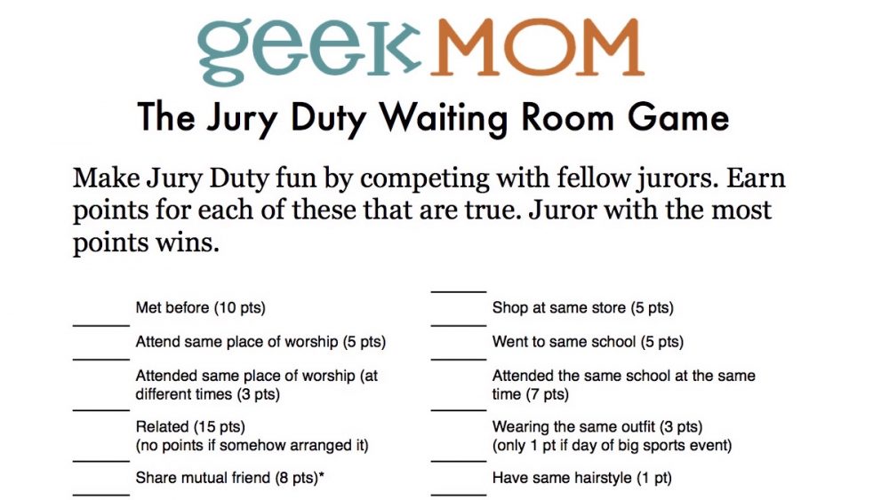 23 Ways to Have Fun With Jury Duty - GeekMom